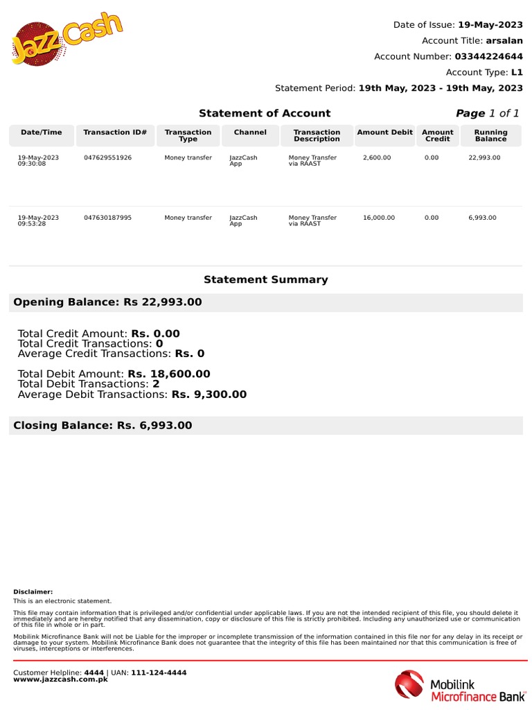 Account Statement | PDF | Debit Card | Wire Transfer