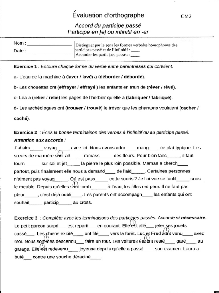 Evaluation Orthographe Et Correction | PDF
