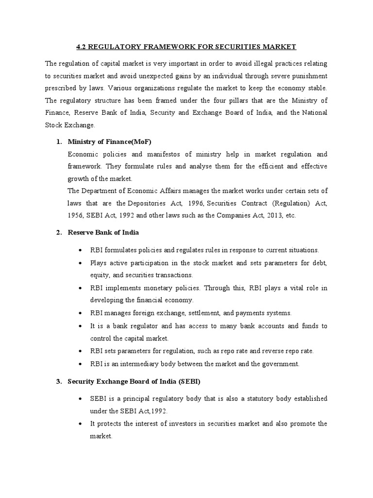SEBI's Role in India's Securities Regulation | PDF | Reserve Bank Of ...