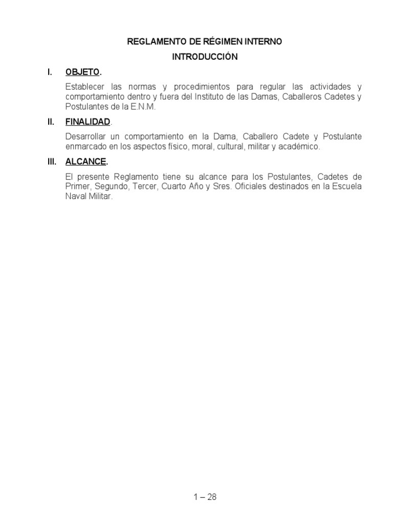 002 Cuerpo Reglamento Regimen Interno | PDF | Disciplinas | Bolivia