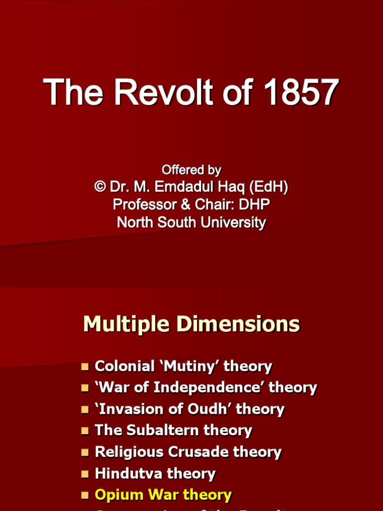 Revolt of 1857 | Download Free PDF | Indian Rebellion Of 1857 | British Raj