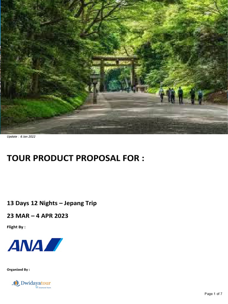 Proposal Japan - MR Andy & Fam | PDF
