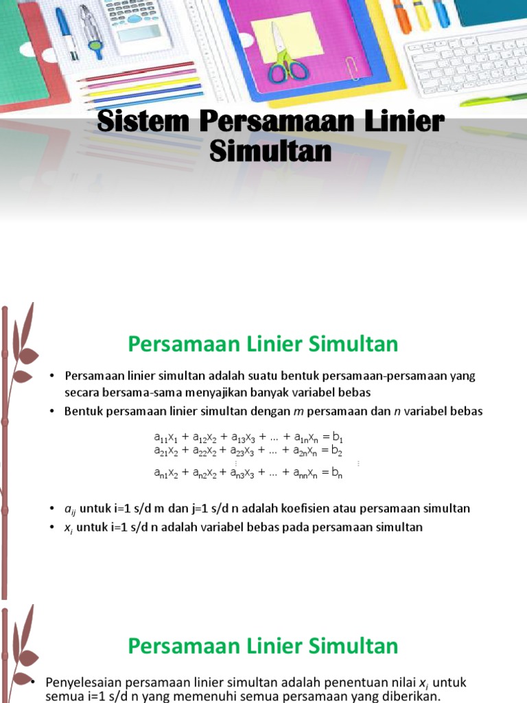 Sistem Persamaan Linier Simultan | PDF