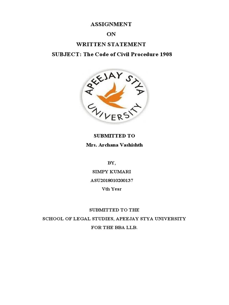 Essentials of Written Statement in CPC | PDF | Lawsuit | Complaint