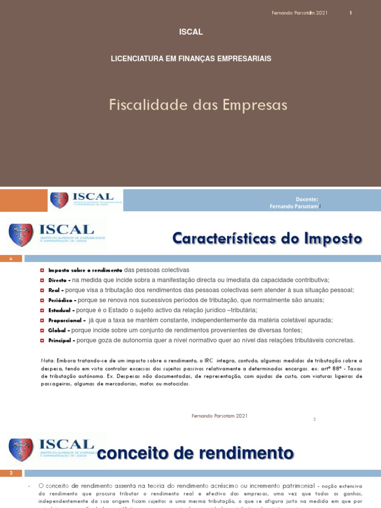 PP Fiscalidade Empresas | PDF | Pequenas e médias empresas | Contabilidade