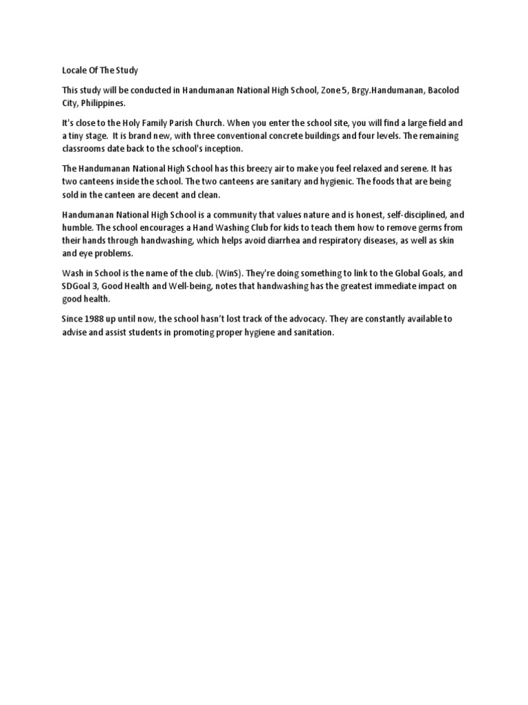 Locale Of The Study | PDF