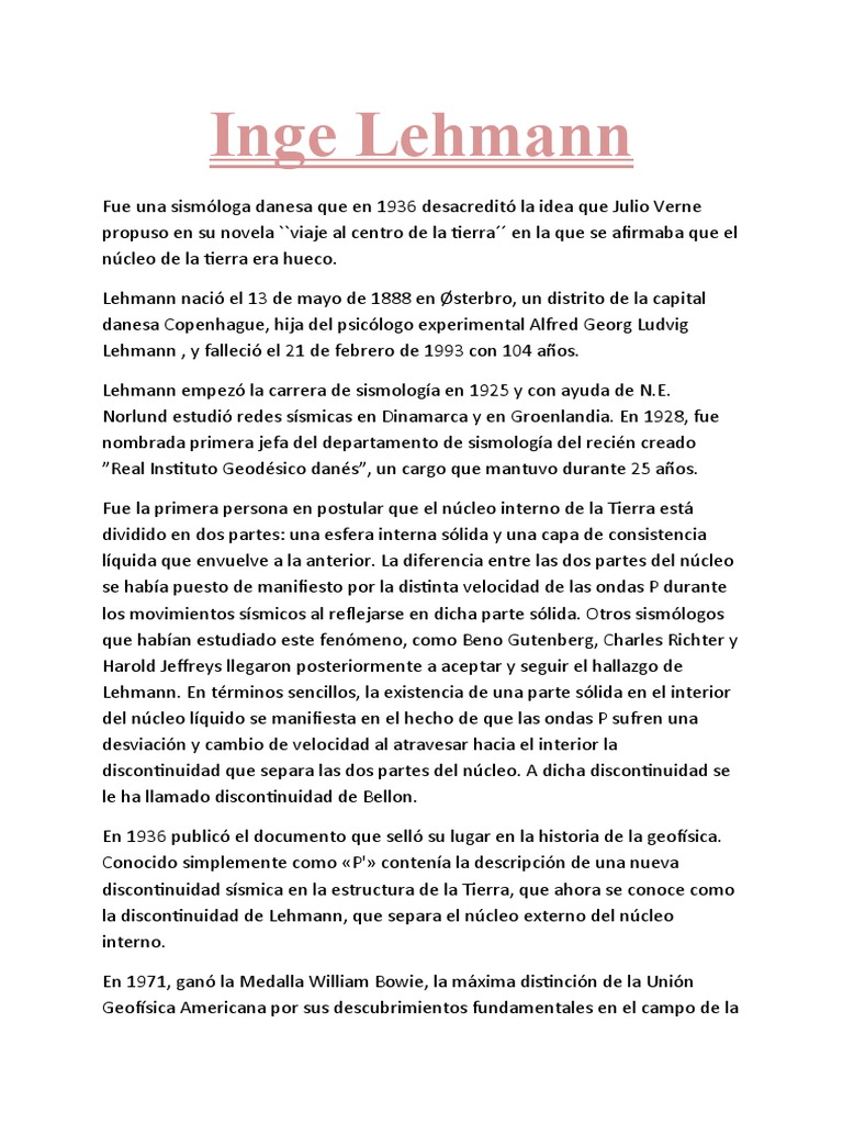 Inge Lehmann | PDF