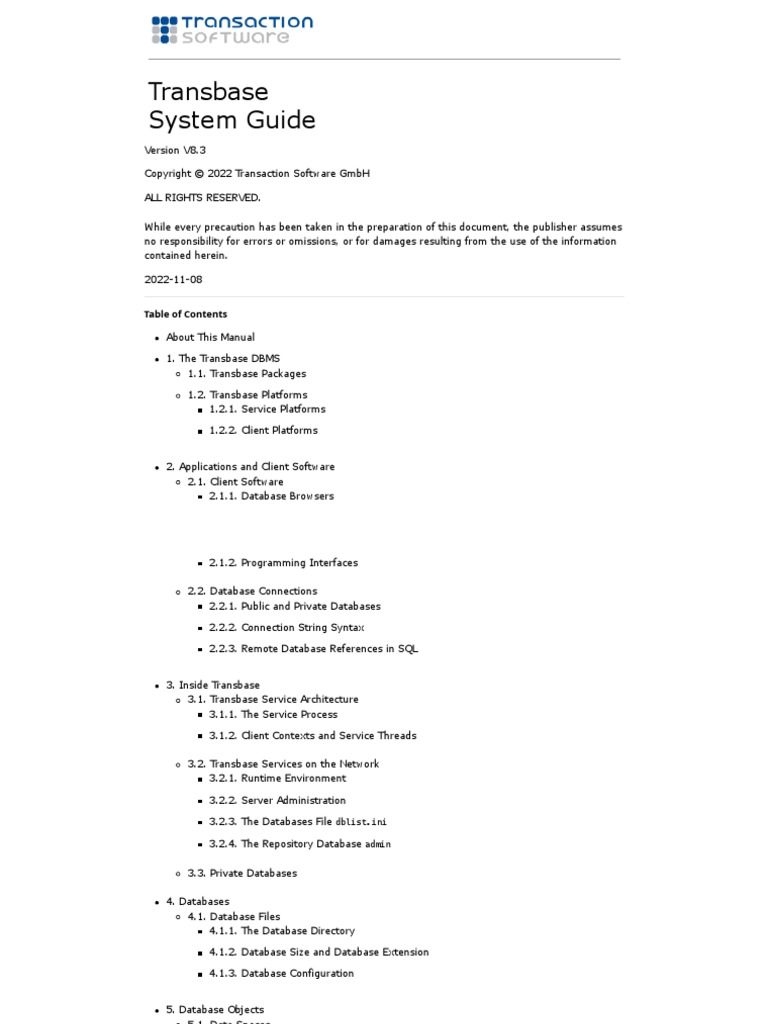 SystemGuide Transaction-Software | PDF | Databases | Relational Database