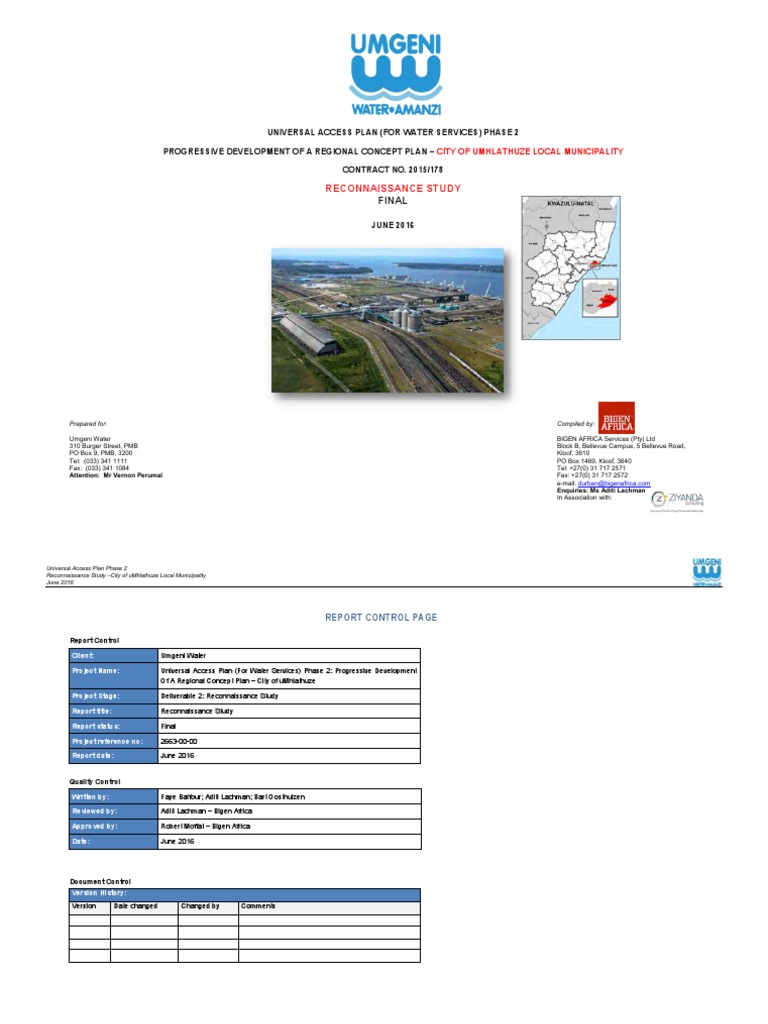City of Umhlatuze UAP Phase 2 Final Report | PDF | Water | Water Resources