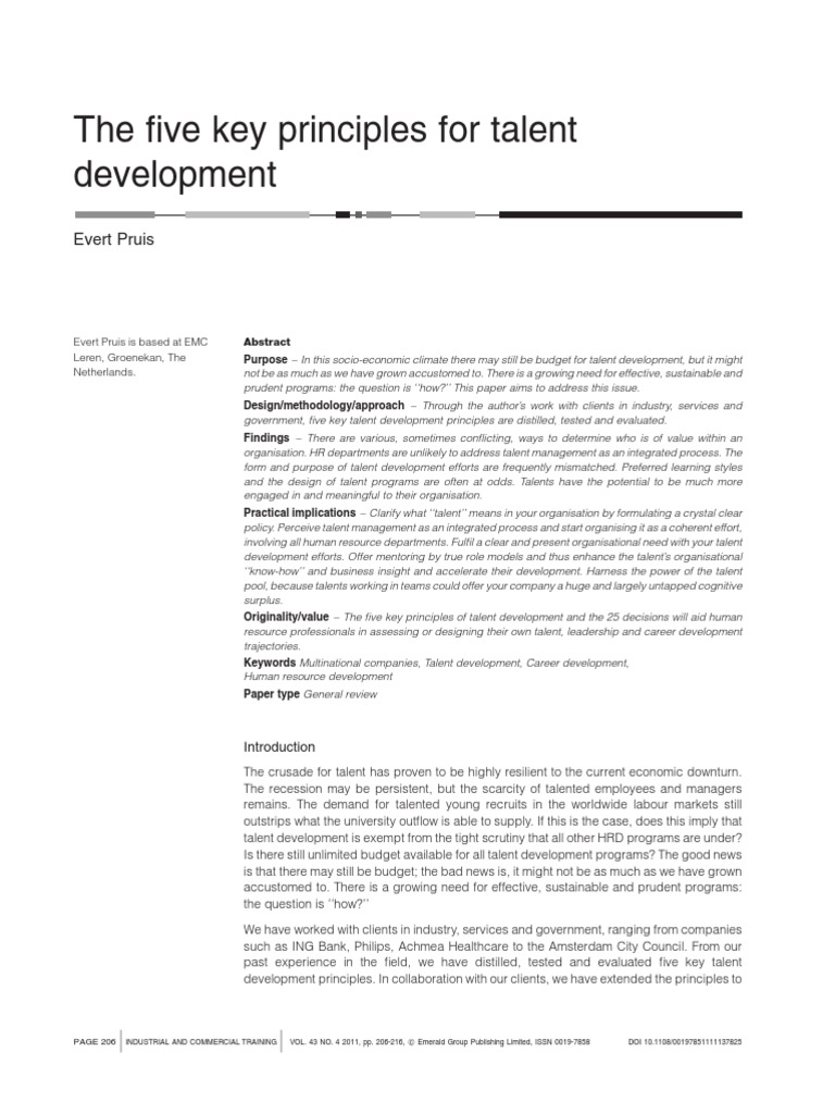 Five Key Principles for Talent Development | PDF | Talent Management | Mentorship