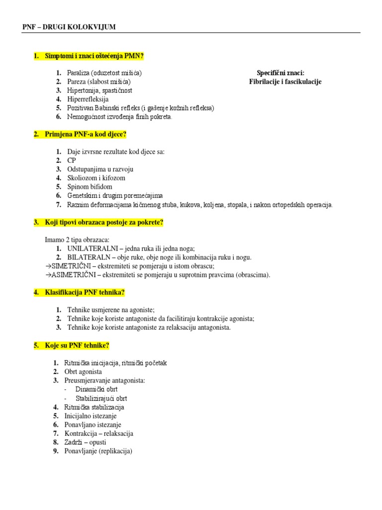 PNF Ii | PDF
