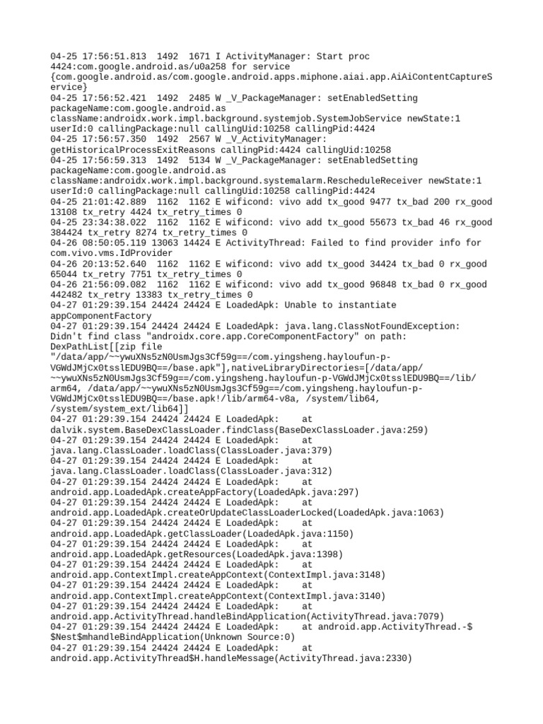 Log | PDF | Java (Programming Language) | Android (Operating System)