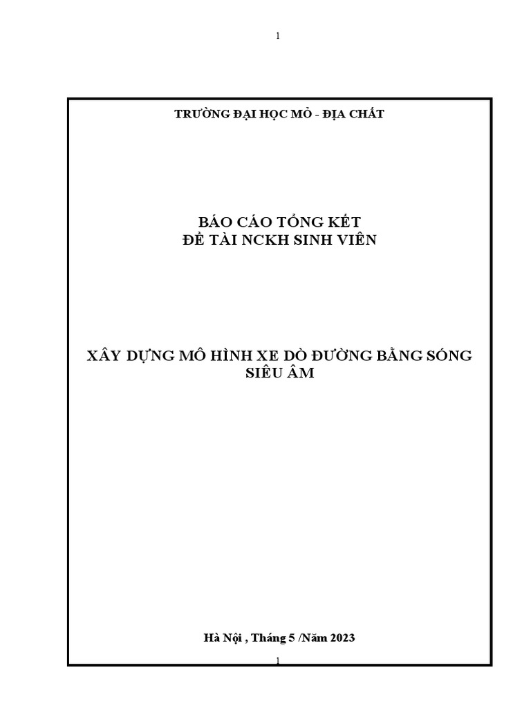 báo cáo thiết kế xe tự hành tránh vật cản bằng sóng siêu âm | PDF