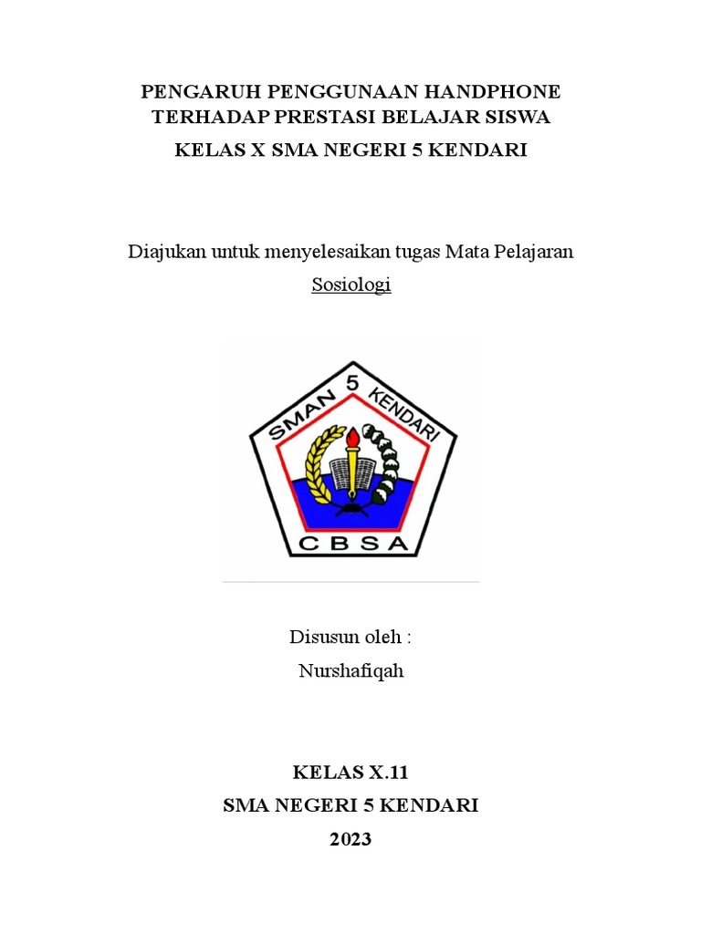 Pengaruh Handphone pada Prestasi Siswa | PDF