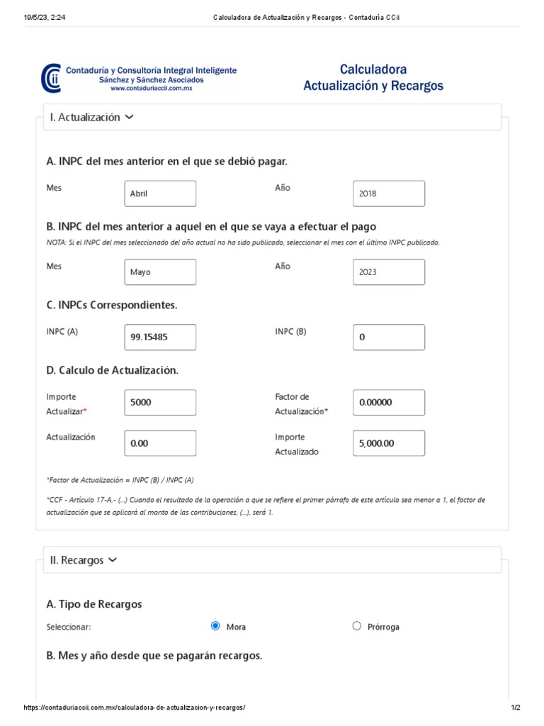 Calculo de Inpc. | PDF