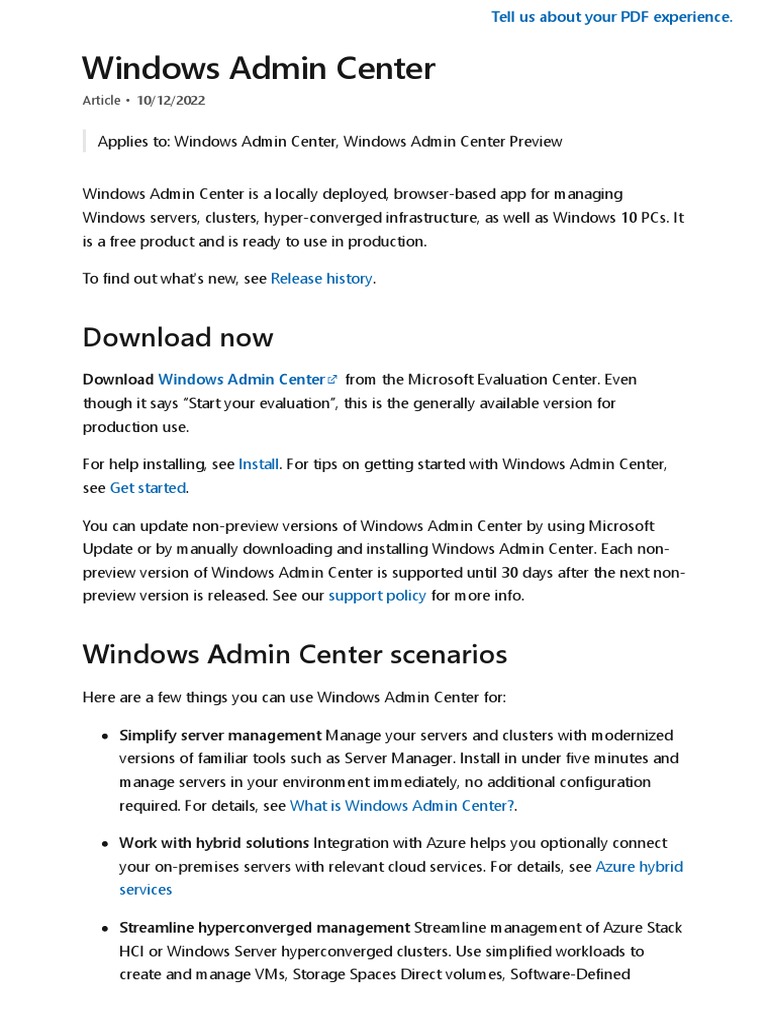 Windows Server Manage Windows Admin Center | Download Free PDF | Hyper ...