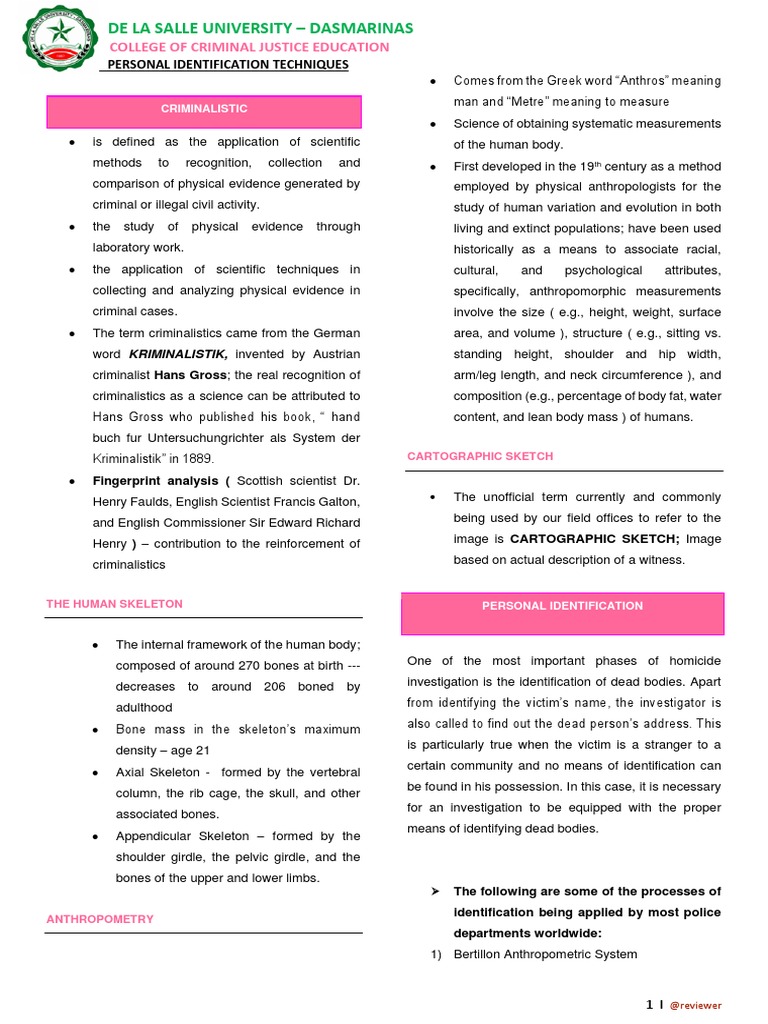 Personal Identification RVWR | PDF | Fingerprint | Forensic Science