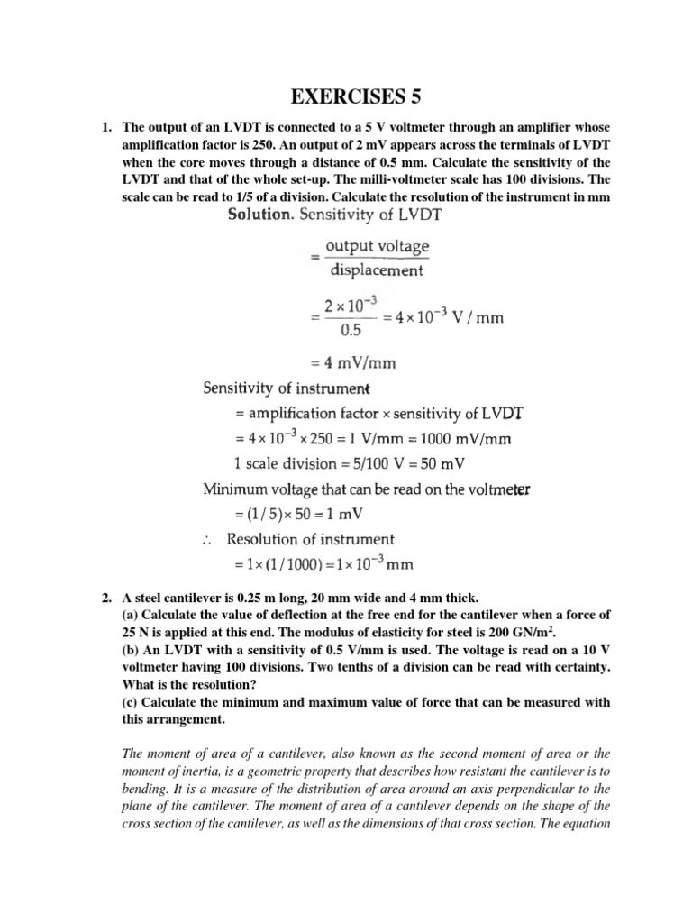 EXERCISE 5 + Solutions | PDF | Piezoelectricity | Physical Quantities