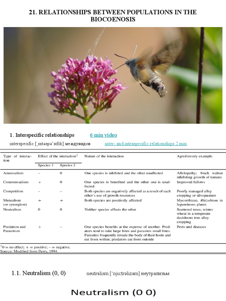 Ecological Interactions Guide | PDF | Symbiosis | Ecological Niche