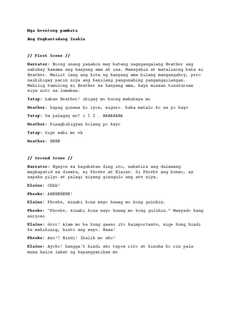 Ang Engkantadang Inahin Maikling Kwento | PDF
