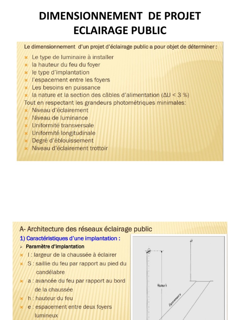 Dimensionnement de Projet Eclairage Public | PDF | Art