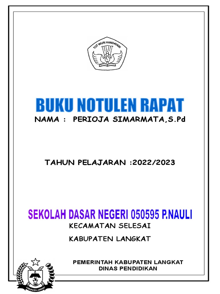 Buku Notula Rapat Guru Pendidik | PDF