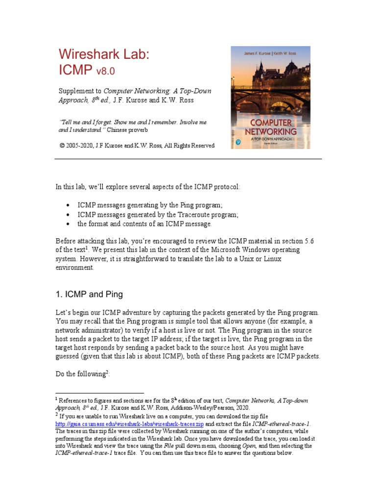 Wireshark Lab: ICMP Protocol Analysis | PDF | Internet Protocols ...