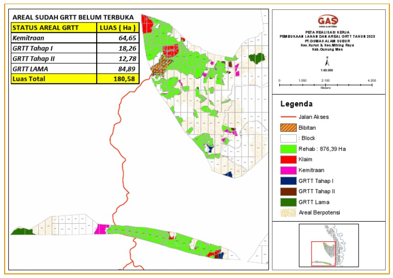 Gas - Peta Realisasi Kerja Dan Areal GRTT - 18 05 2023 | PDF
