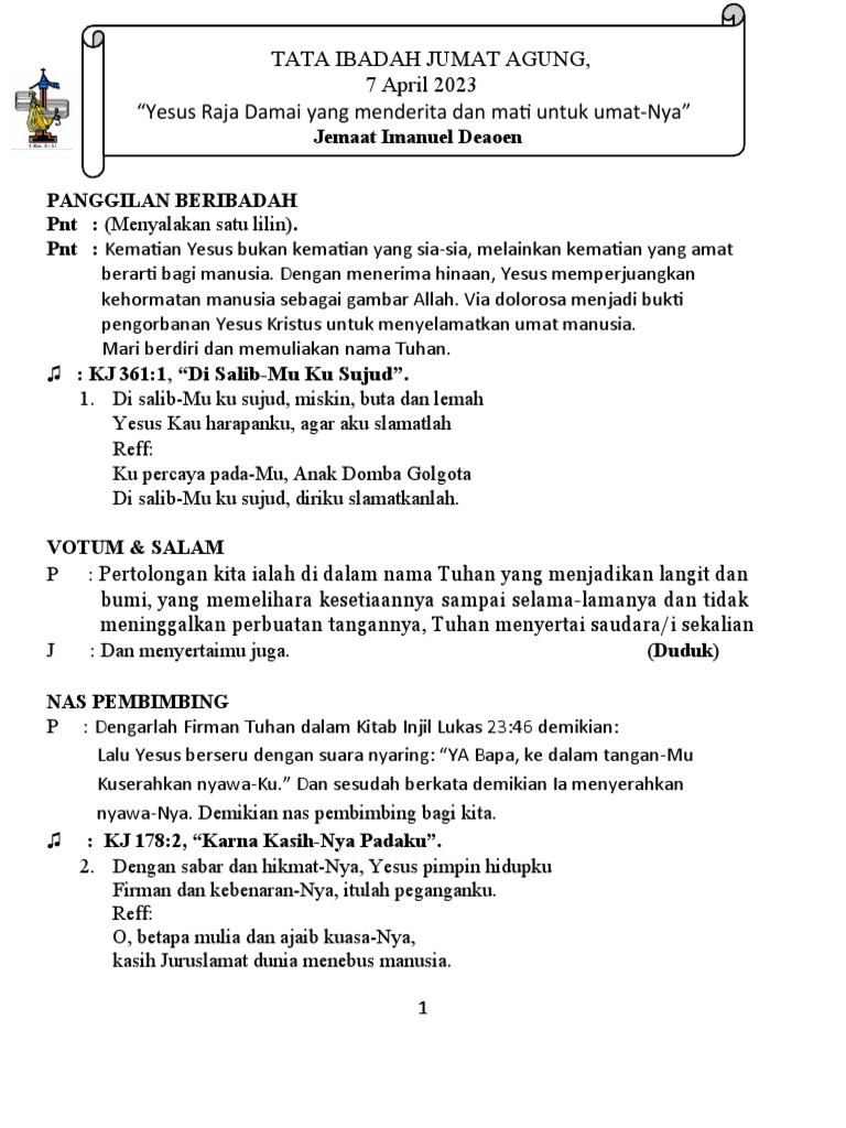 Liturgi, Jumat Agung-2023 | PDF