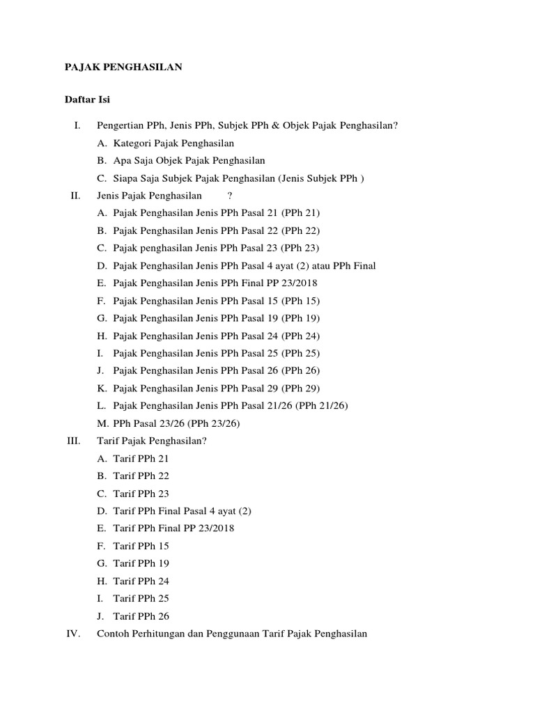 PAJAK PENGHASILAN (PPH) | PDF