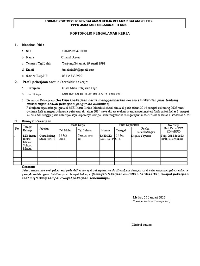 Portofolio + Surat Keterangan Pengalaman Kerja Ok | PDF