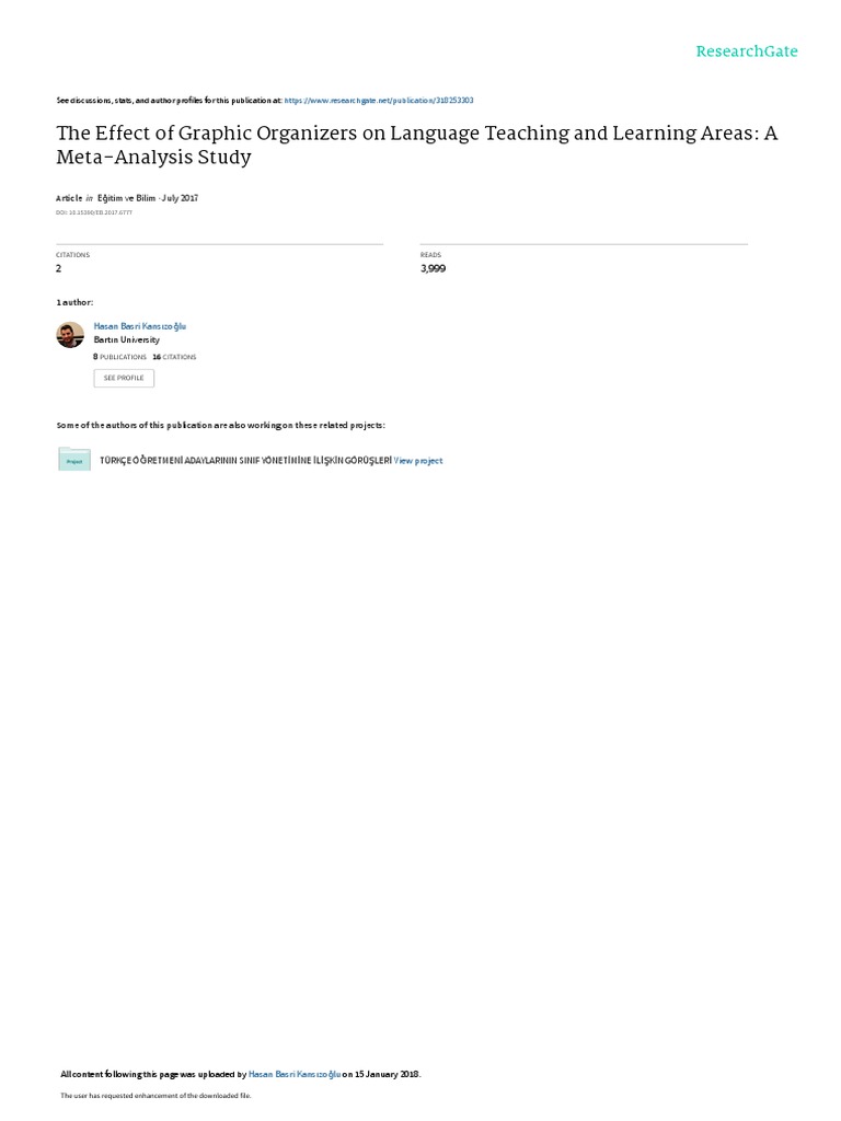 The Effect of Graphic Organizers On Language Teaching | PDF | Effect ...