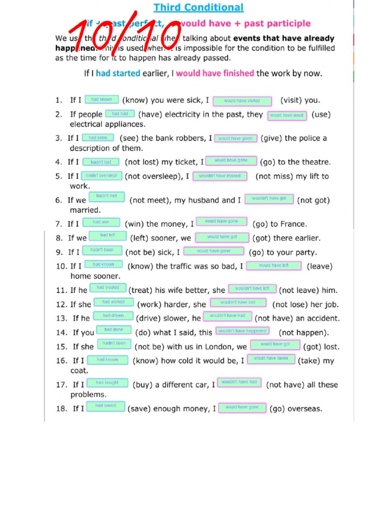 Third Conditional Practice | PDF