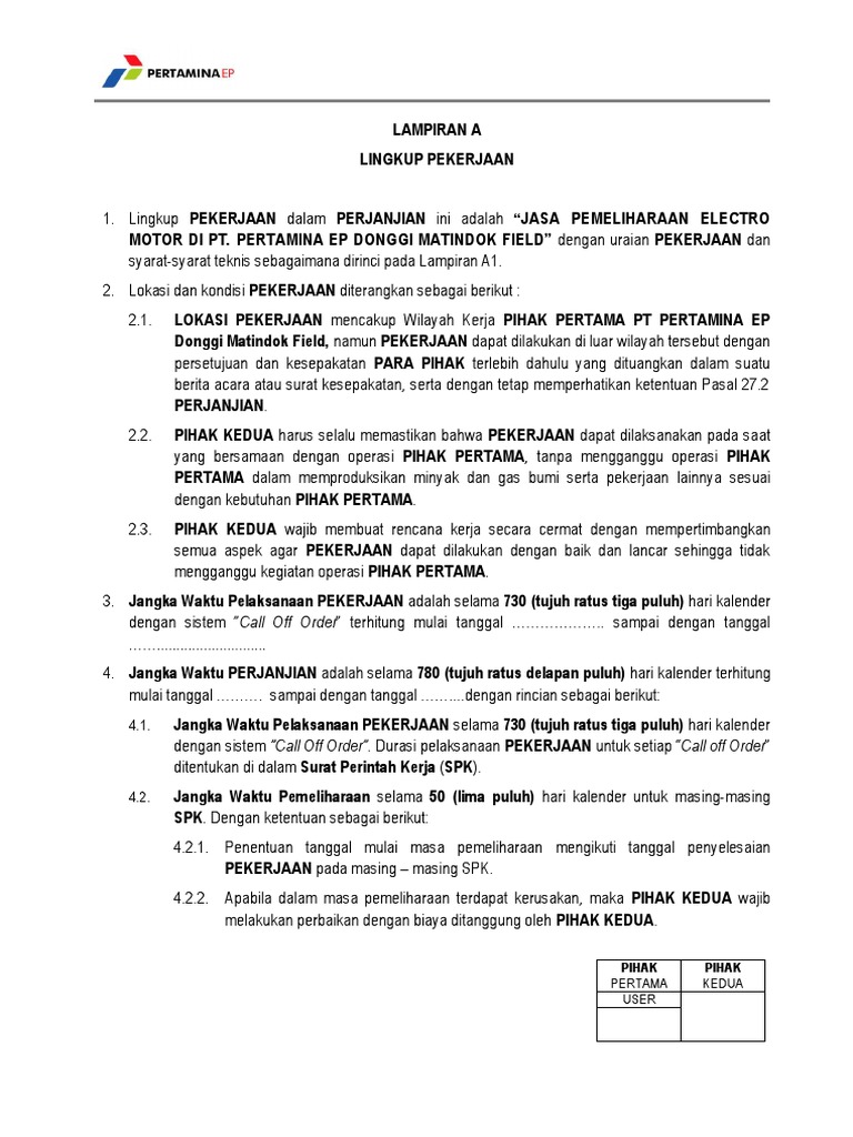 Lingkup Pekerjaan Donggi-Matindok Field | PDF | Teknologi & Rekayasa