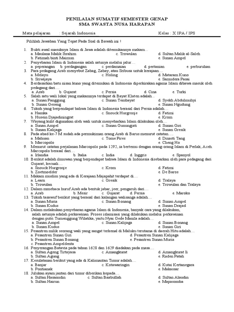 Sejarah Indonesia Kls X (SDH) | PDF