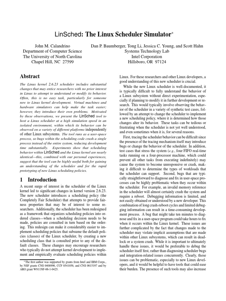 Linsched | PDF | Scheduling (Computing) | Source Code