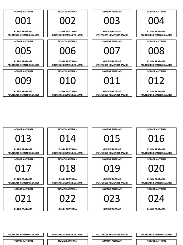 Nomor Antrian | PDF