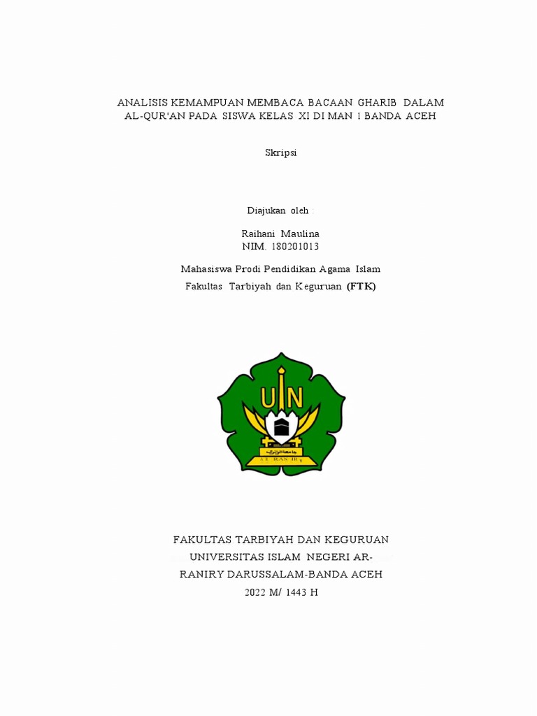Raihani, 180201013, FTK, PAI, 082362379393 | PDF