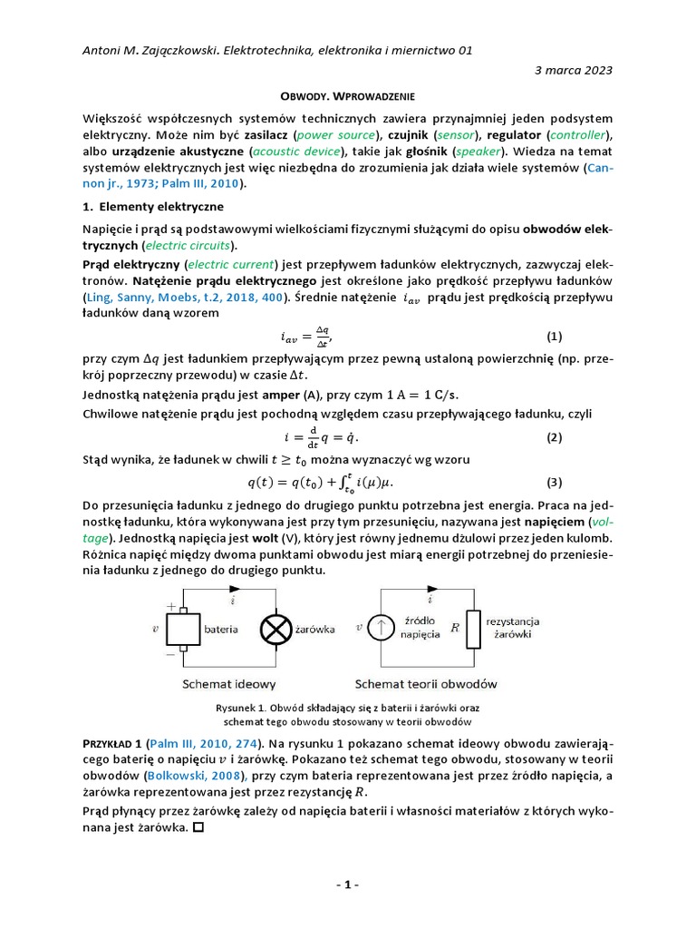 EEM 01 Obwody Wprowadzenie | PDF