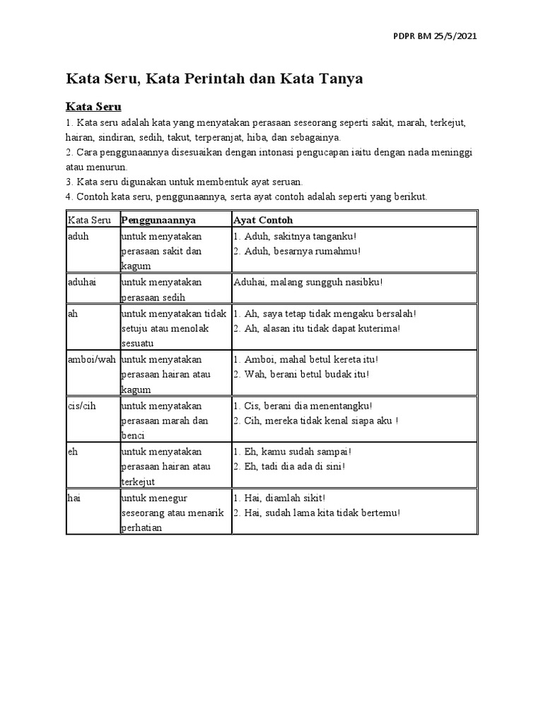 Kata Seru | PDF | Seni & Disiplin Bahasa | Kajian Bahasa Asing