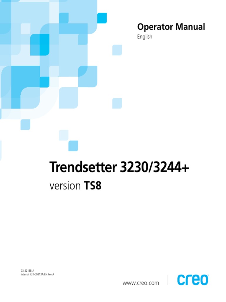 Trendsetter 3230 - 3244 Operator Manual - TS8 Version | PDF | Switch ...