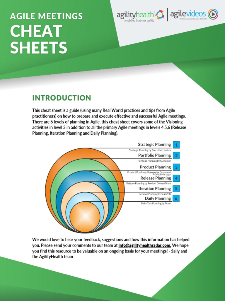 Agile Meeting Cheat Sheet | PDF | Scrum (Software Development) | Agile ...