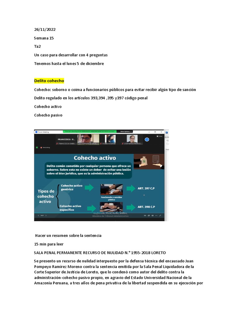 Semana 15 Cohecho | PDF | Soborno | Castigos