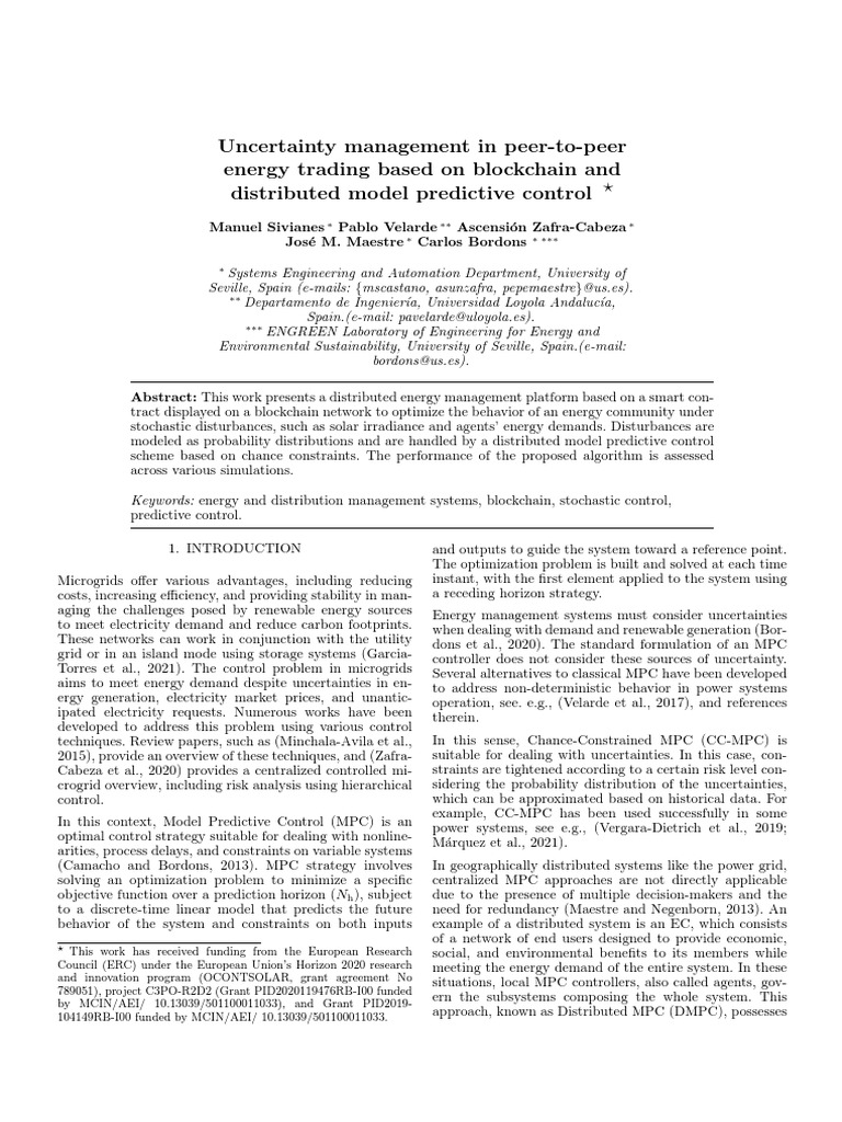 Ifac 2023 Block | PDF | Mathematical Optimization | Distributed Generation