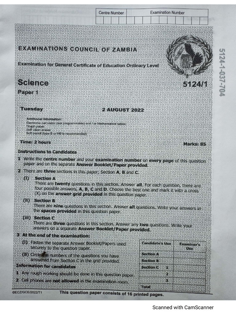 Science Paper 1 Gce 2022 | PDF