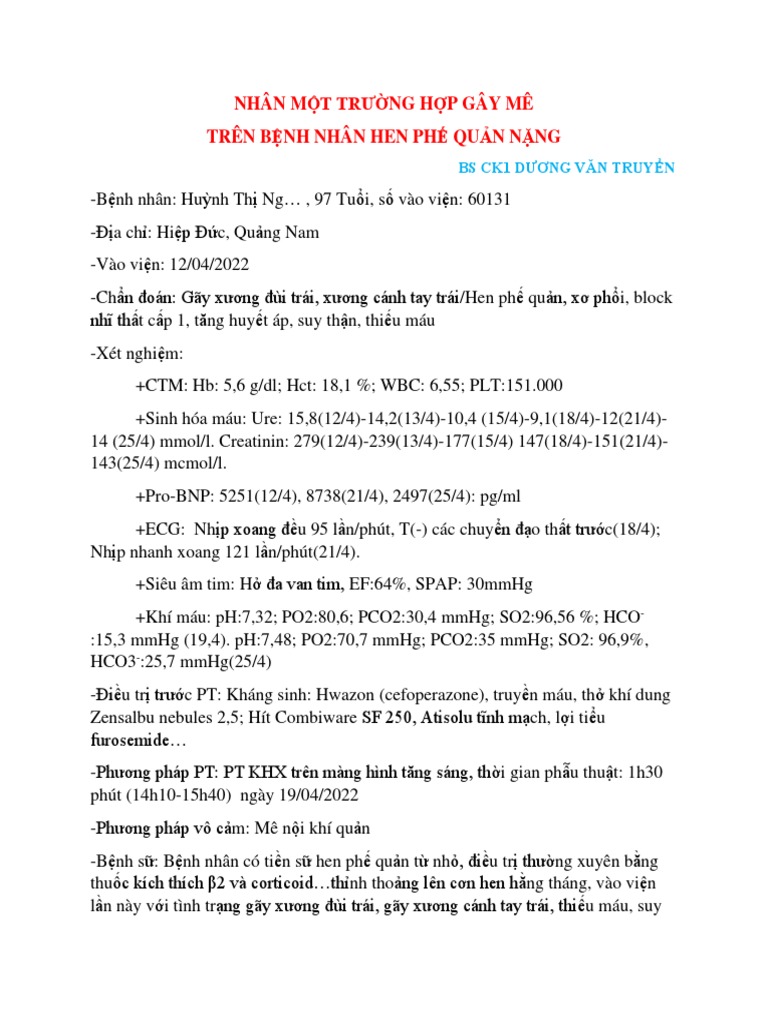 Nhân M T Trư NG H P Gây Mê Hen PQ | PDF