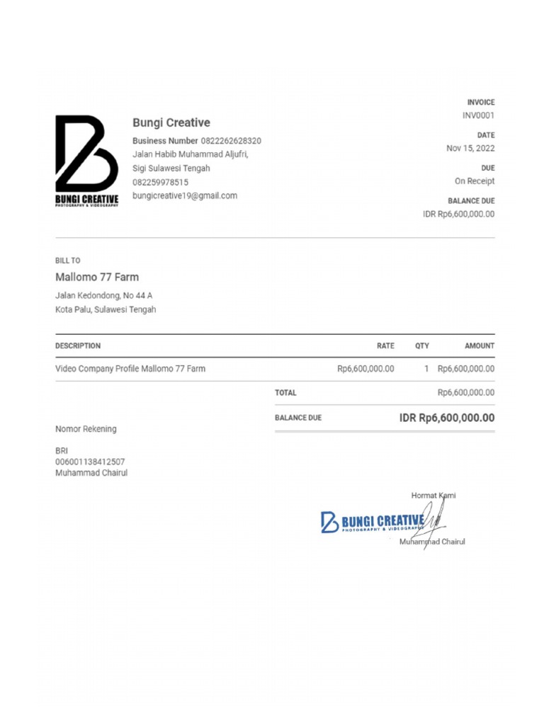 Invoice To Mallomo 77 Farm | PDF