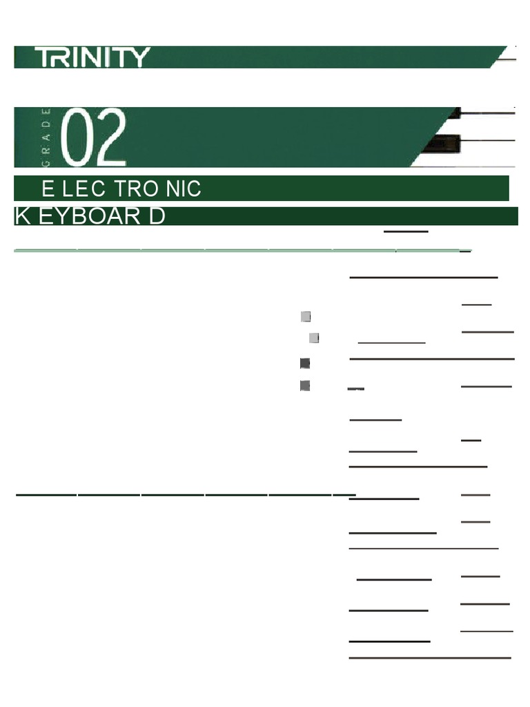 Trinity College London Electronic Keyboard Grade 2 Full Book | PDF ...