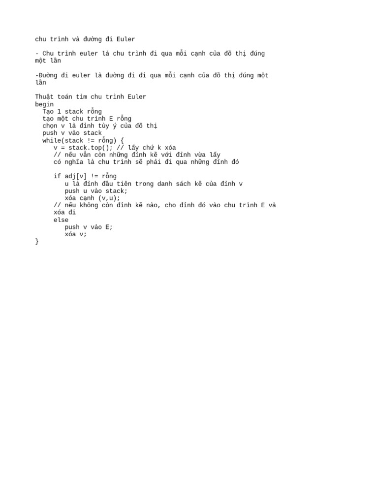 Chu Trinh Va Duong Di Euler | PDF