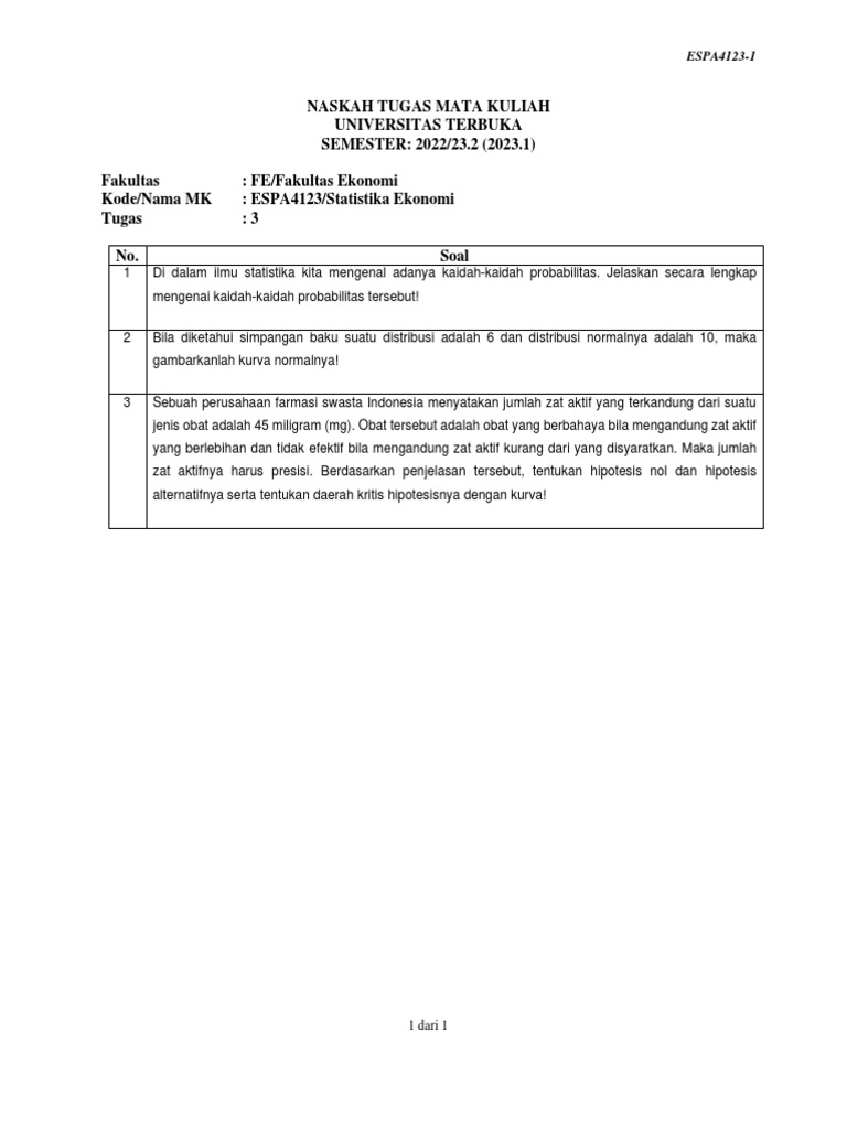 Soal Espa4123 tmk3 1 | PDF